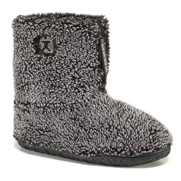 BEDROOM ATHLETICS Gosling 100% Recycled Sherpa Slipper Boot Snow Tipped - Black