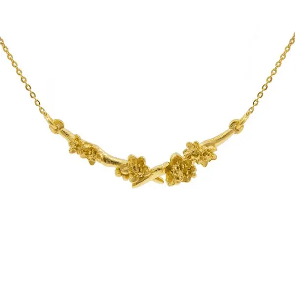 LEE RENEE Neutrals / Cherry Blossom Branch Necklace - Gold