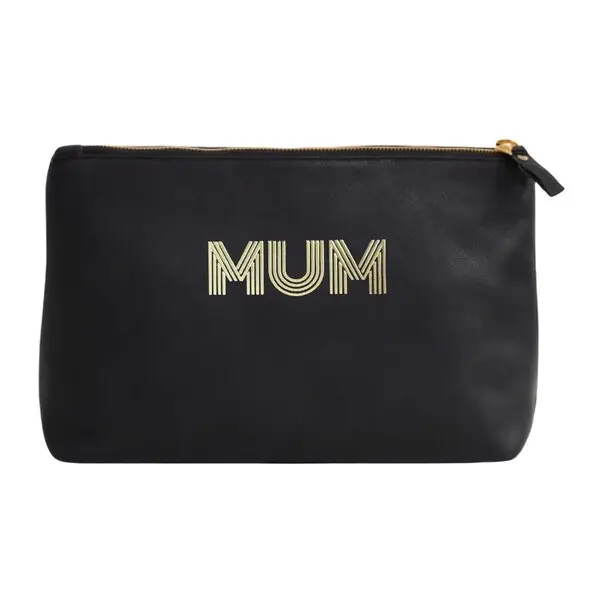 VIDA VIDA Mum Luxury Leather Wash Bag - Black
