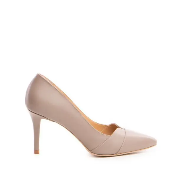 THE 5TH ELEMENT Neutrals Yuki Pumps In Greige Box Leather - Black