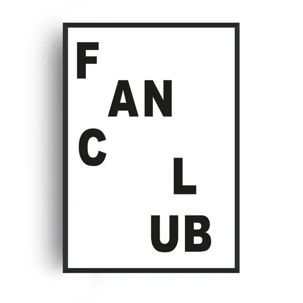 FANCLUB Retro Letter Giclee Art Print A2 - Black