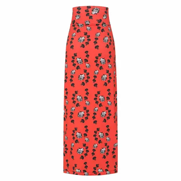 SOPHIE CAMERON DAVIES Floral Maxi Jersey Skirt - Red