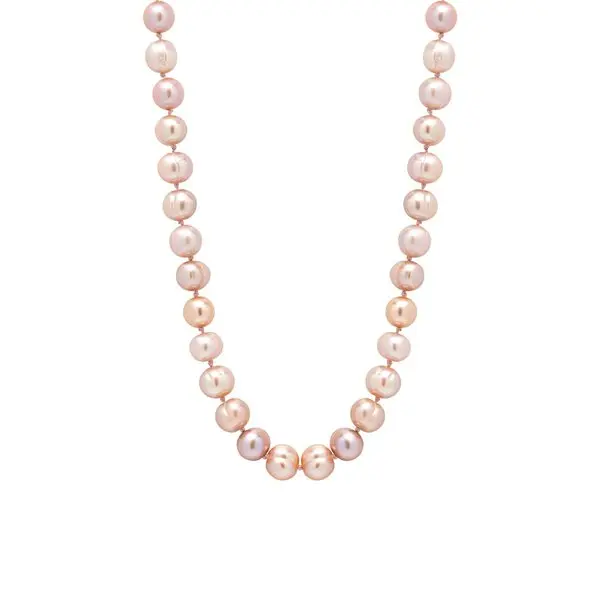 SPERO LONDON Pink / Purple / Silver Natural Freshwater Real Purple Pearl Strand Necklace - Pink/purple/silver