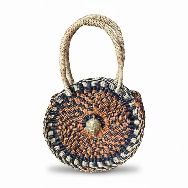 SOKONA Esengo Earth & Indigo Handwovrn Bag - Brown