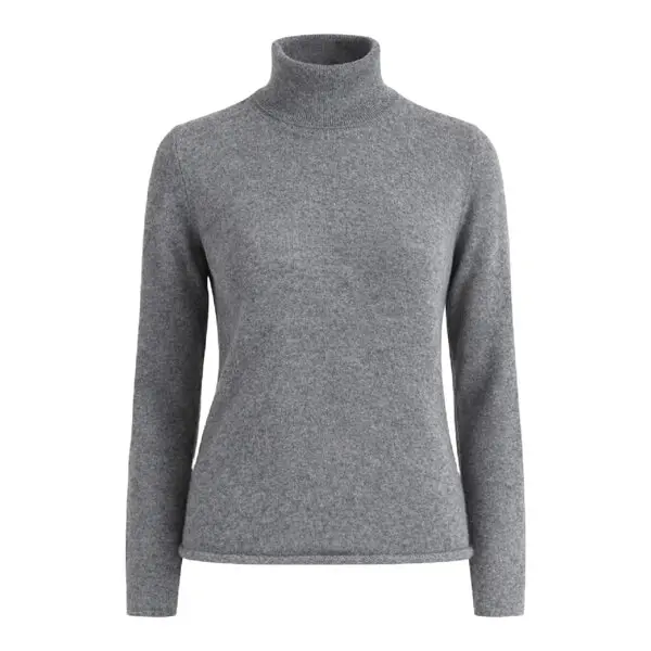 I ROCCHI CASHMERE Pure Cashmere Turtleneck Sweater - Grey