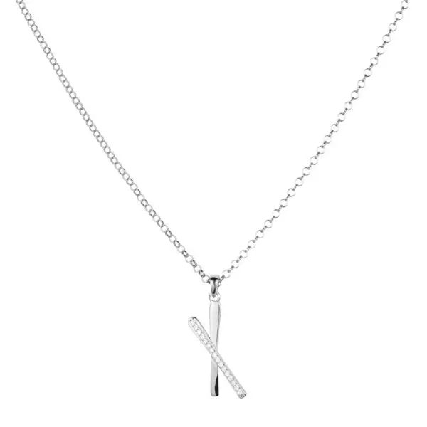 TOOLALLY Snow Kiss Pendant Necklace Sterling & Cubic Zirconia - Silver