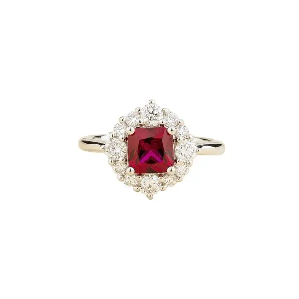 JUVETTI  White / Red / Silver Tuli White Gold Ring In Ruby & Diamond - White/red/silver