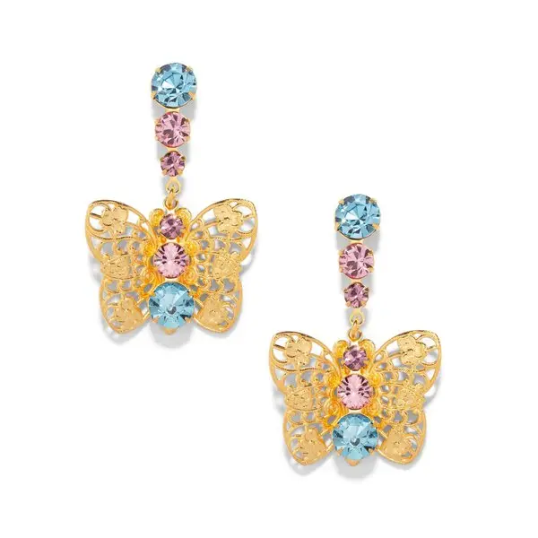 THE PINK REEF Filagree Drop Butterfly In Rainbow - Pink