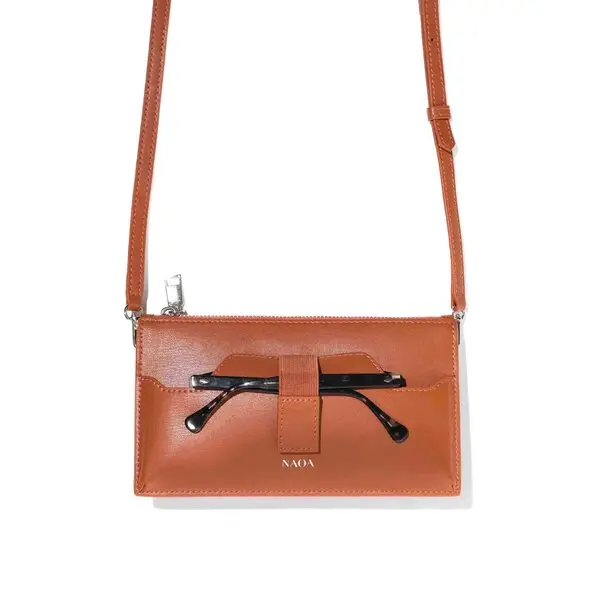 NAOA Lunette+ Apple Leather Crossbody Cognac - Brown