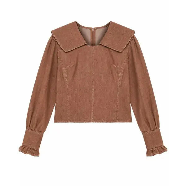 Carmen Says District Denim Blouse - Brown