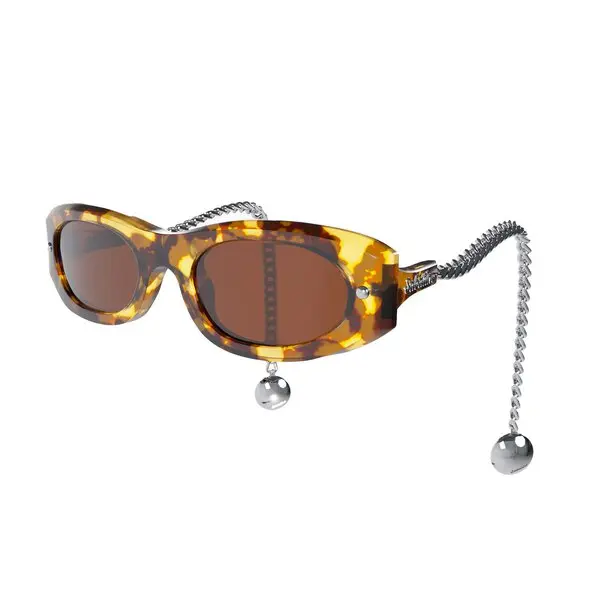 SABATINO Guerrilla Frames Leopard Acetate Silver Pendant - Gray