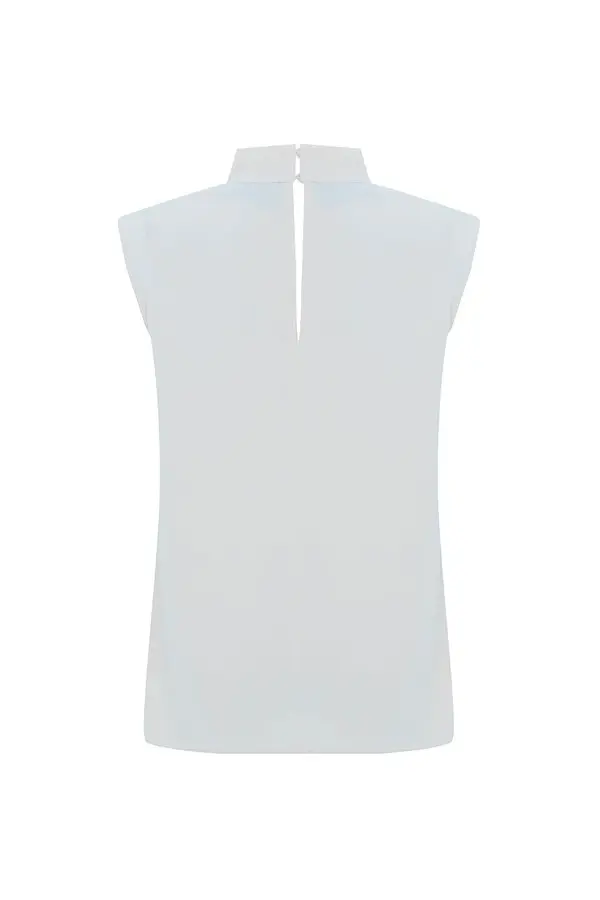 EXQUISE Ashlyn Cream Sleeveless Cowl Neck Blouse - White