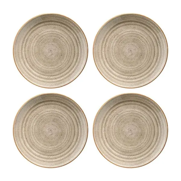 Turgla Home Terrain Round Porcelain Salad Bowl Set Of Four - Brown