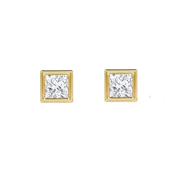 LILY FLO JEWELLERY Princess Cut Stud Earrings - Gold