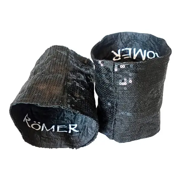 ROMER MILLINERY Morphy Moldable Sequin & Silk Cuff Set - Black
