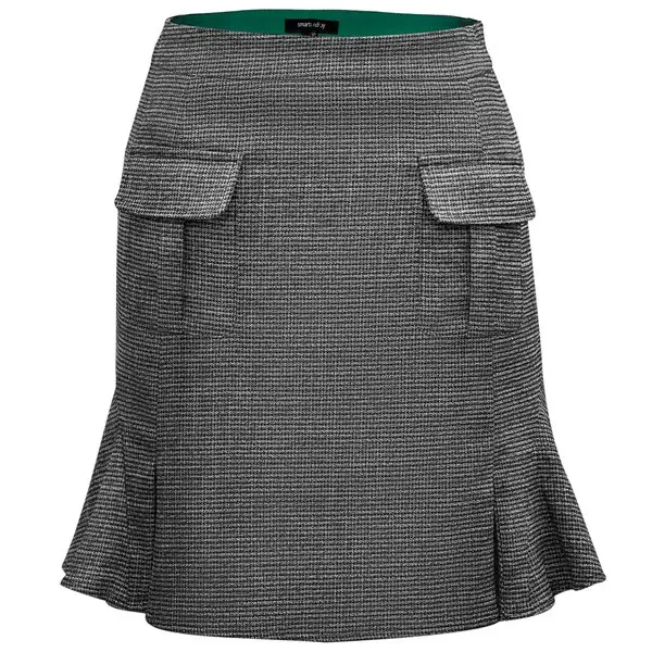 SMART AND JOY Short Skirt With Patch Pockets And Wide Ruffle