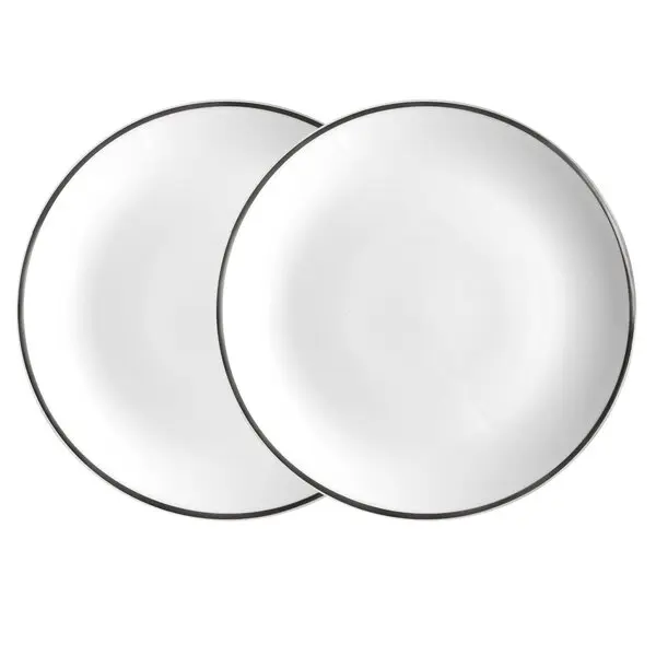 Twig New York Alex Platinum Set Of Two, 8 In. Salad / Dessert Plate - Silver