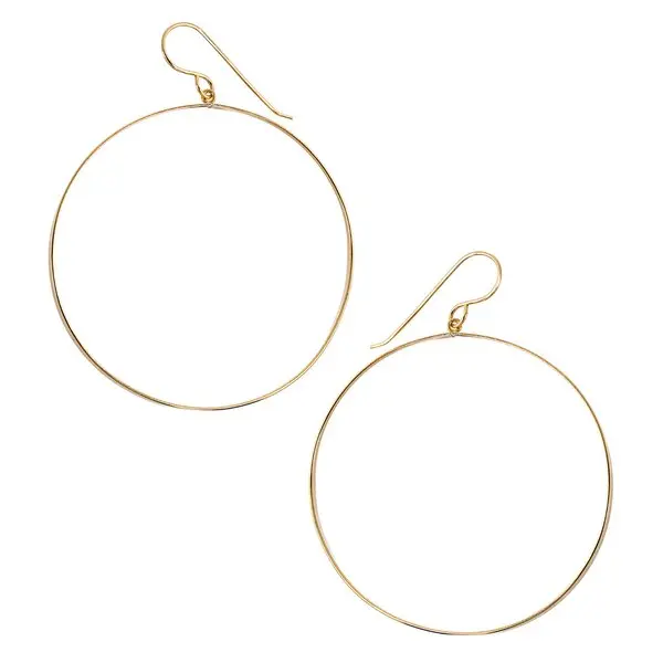 HEATHER HAWKINS Flat -filled Hoops Hoop Earrings Fifty Millimeter Diameter - Gold