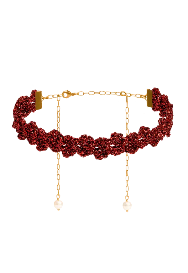 LAVANI JEWELS Spike Pitiusas Choker - Red