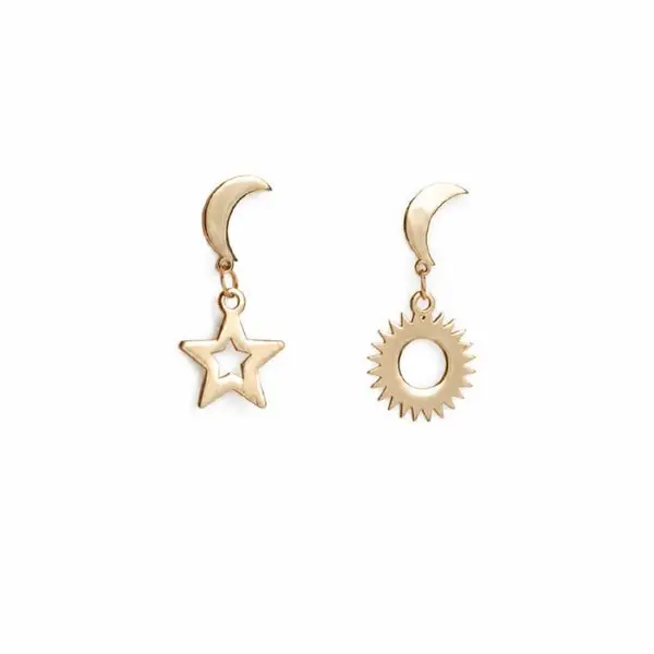 SILVER MOON Astral Duo -plated Sterling Silver Earrings - Gold