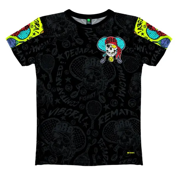 FISHIRT T-shirt Sport Pirate Skull Graphic Style Vibora - Black