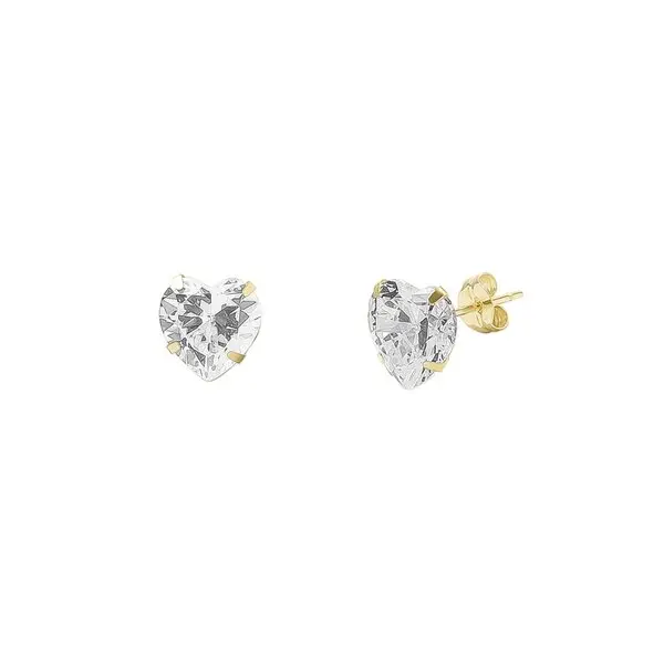 SPERO LONDON 9ct Solid Heart Stud Earrings