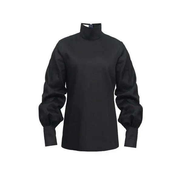 VAN BRUSSEL Lior Bell Sleeve Blouse In Midnight - Black