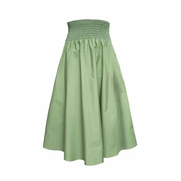 FROCK TALES Orchid Midi Skirt With Pockets In Sage - Green