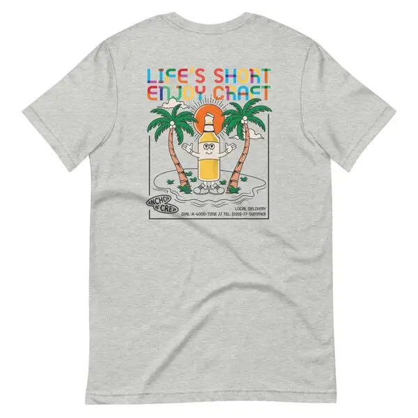 ANCHOR & CREW Heather Enjoy Craft Dial-a-local Organic Cotton T-shirt - Grey