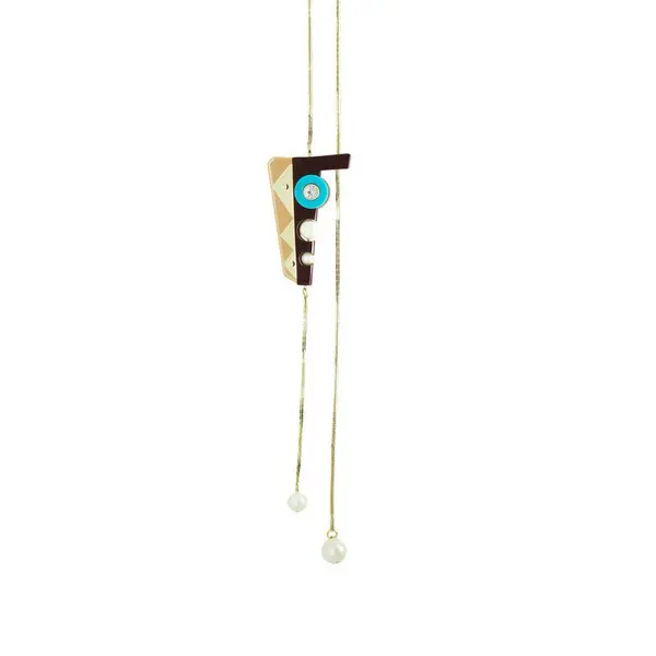 GISSA BICALHO Neutrals Handmade Acrylic Necklace Inti/nude