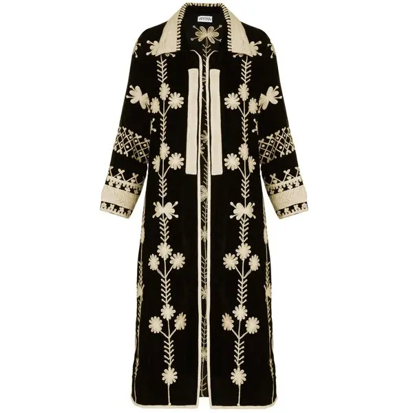 ANTRA DESIGNS Suki Velvet Coat Dress - Black