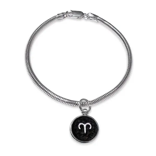 N'DAMUS LONDON Aries Zodiac Astrolab Leather & Sterling Bracelet - Silver