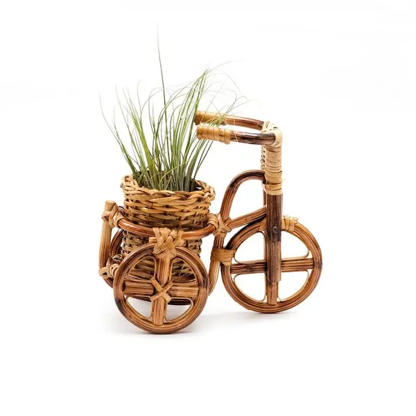 Likhâ Rattan Bike Planter Medium - Brown