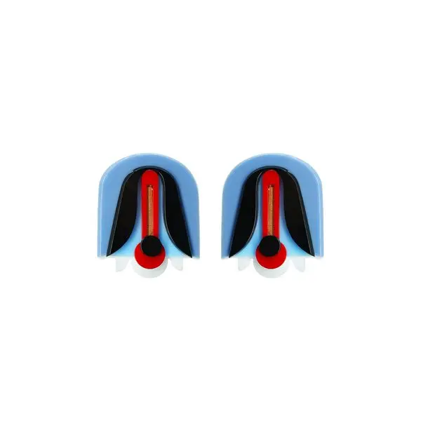 GISSA BICALHO Handmade Acrylic Earring Ninphea Short - Blue