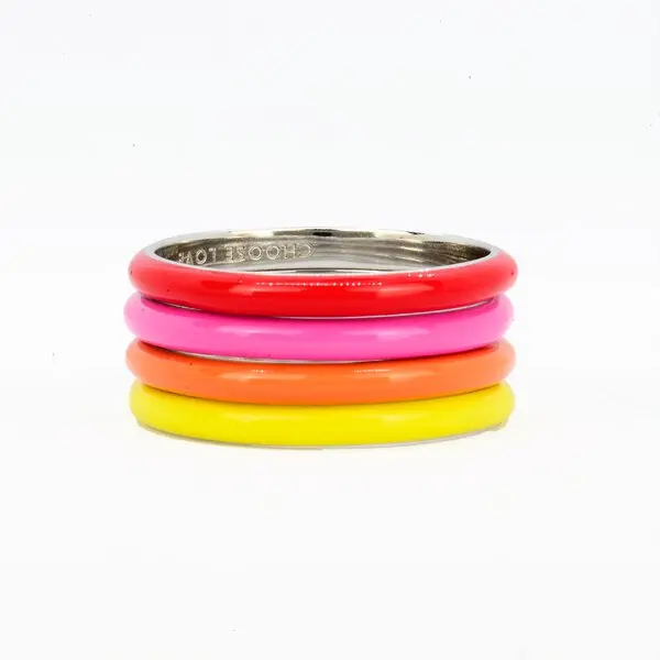 PINNOLE Neutrals Happy As A Clam Ring Stack - Gray