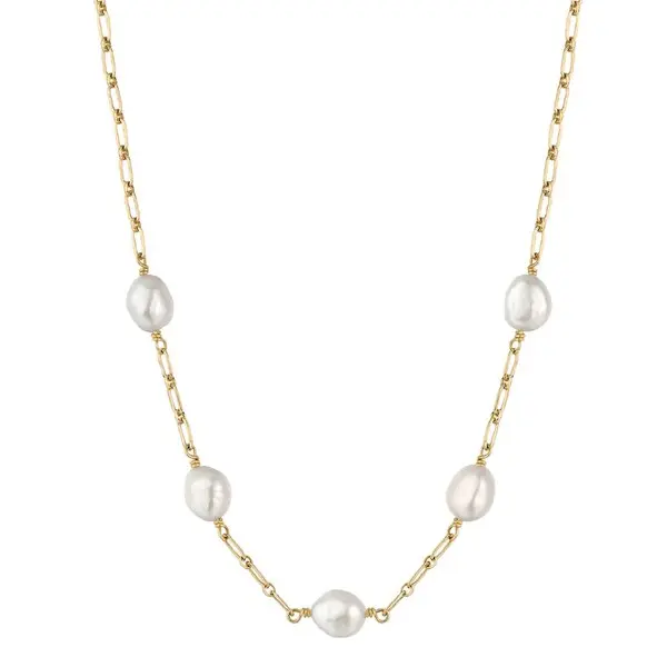 KATY FAYE Gold / White Lana Pearl Necklace - Gold/white
