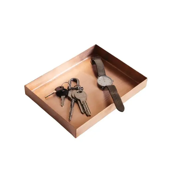 ANATOLIACRAFT Neutrals Handcrafted Solid Copper Valet Tray - Brown