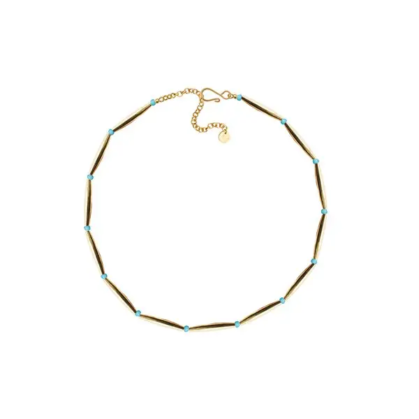 ADRIANA PAPPAS DESIGNS Turquoise & Tubes Necklace - Blue