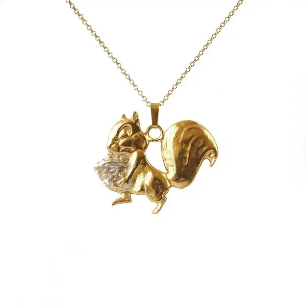 SIMON KEMP JEWELLERS Squirrel Pendant Eighteen Carat On Solid Sterling Silver - Gold