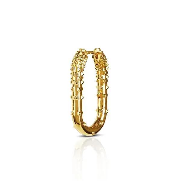 KASUN LONDON Rectangle Hoop Earring - Gold
