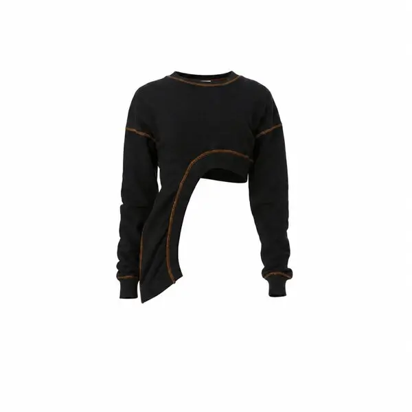GAO REPUBLIC Sweatshirt Fitted Cut-out Jersey - Black