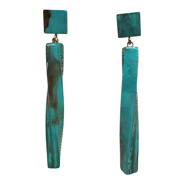 LAINE STUDIO Pendientes Cascada Azul - Blue