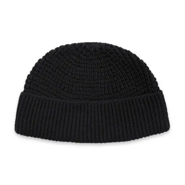 PAUL JAMES KNITWEAR Lightweight Cotton Whitby Docker Beanie - Black