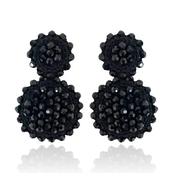 PINAR OZEVLAT Sunflower Drop Earrings - Black