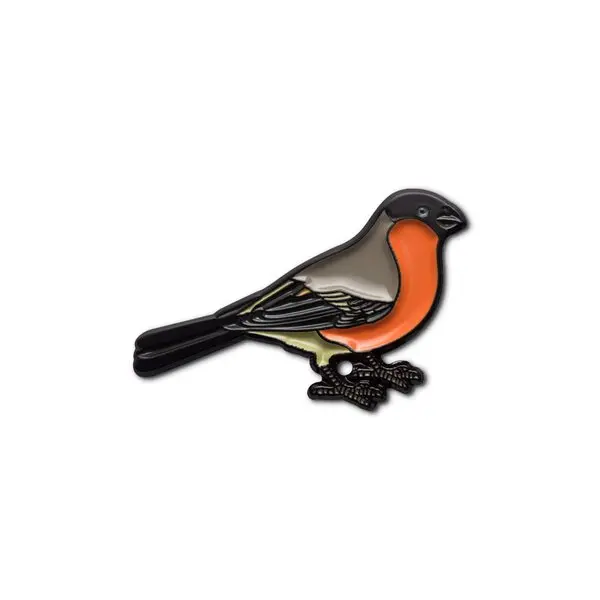 MAKE HEADS TURN Black / Red Enamel Pin Bullfinch - Black/red