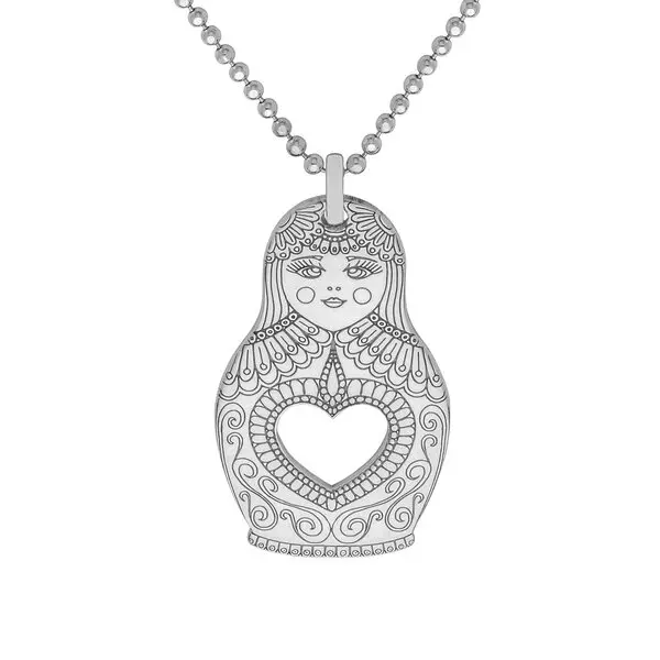 CARTERGORE Small Russian Doll Necklace - Silver