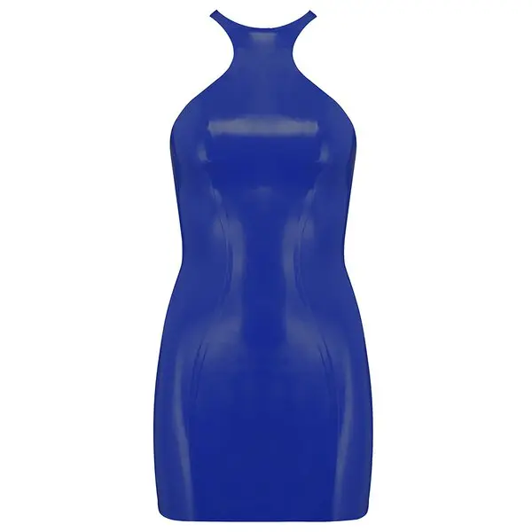 ELISSA POPPY Latex Mini Dress - Blue