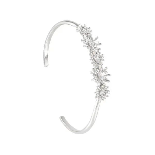Grossé Platinum & Crystal Bangle Bracelet, Series Bouquet - Silver