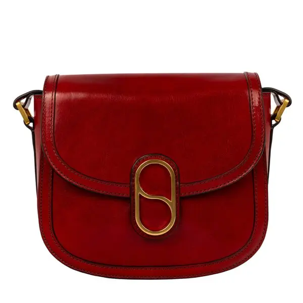 TIME RESISTANCE Leather Saddle Bag Villette - Red