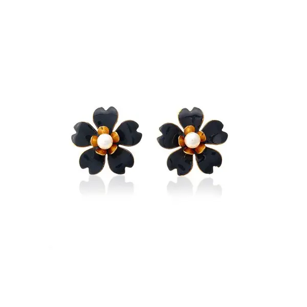 MILOU JEWELRY Buttercup Flower Earrings - Grey